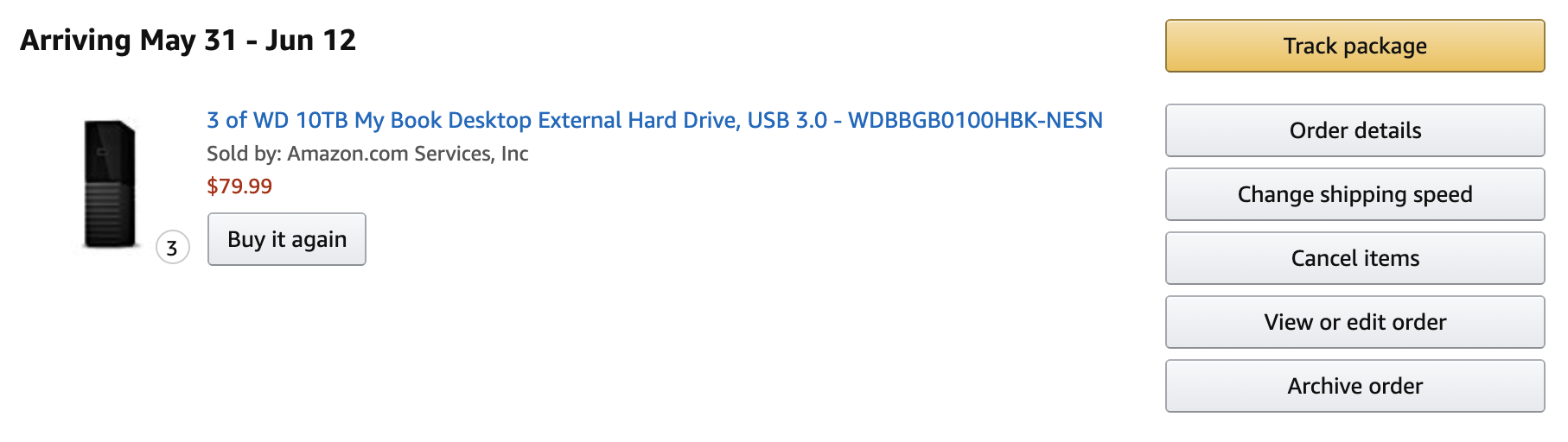 美亚BUG价 10TB硬盘 $79.99 ！附拆硬盘的视频 – KEESENZ